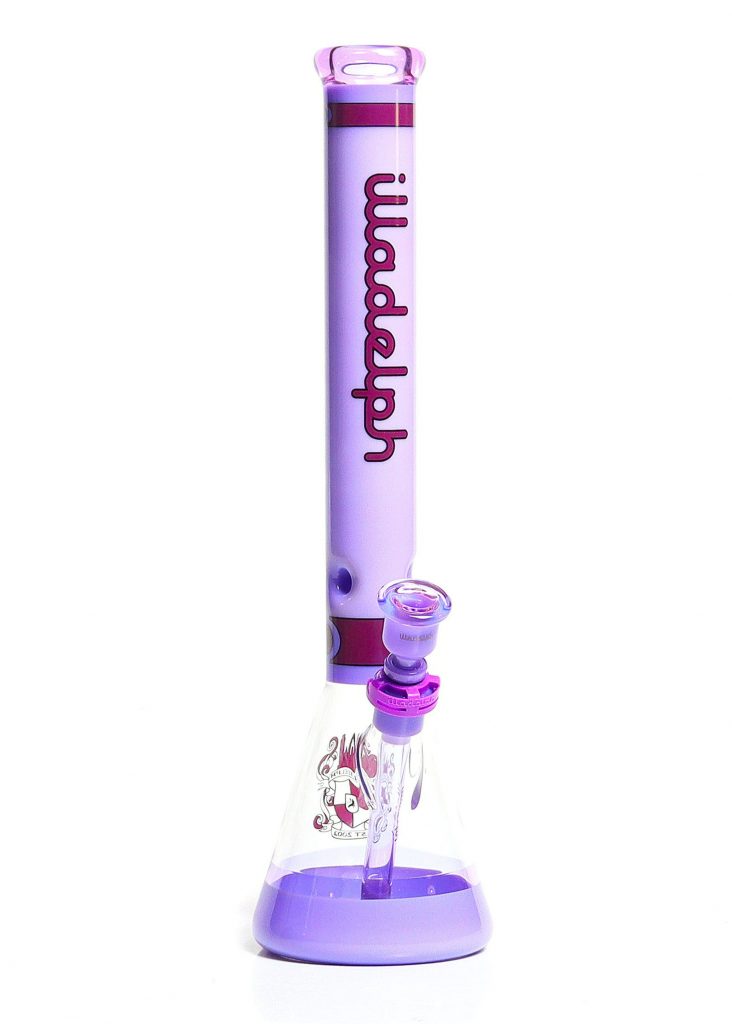Premium Full Color Signature Beaker Purple - Illadelph Glass Store